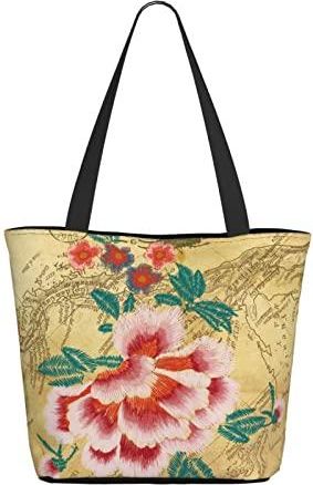 AOOEDM Vintage-carte et sac &agrave; provisions pour dames de fleurs 13x11x7in.Le cadeau parfait pour la Saint-Valentin.Cest de la Saint-Valentin pour maman, fille,