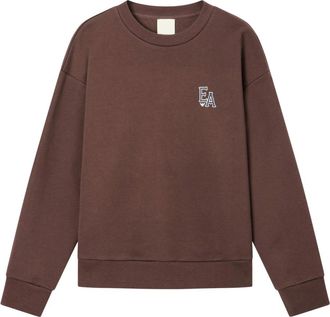 Emporio Armani Femme, Sweatshirts et sweats &agrave; capuche, Brun, Taille: 38 FR SweaT-shirt en jersey avec imprim&eacute; Eagle Club ASV