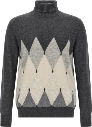 Ballantyne Homme, Pulls, Gris, Taille: XL Argyle Turtleneck
