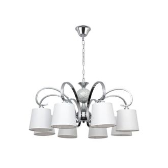 Fabrilamp Lampe Concordia 8xe14 Chrome Blanc abat-jour 50-70x78d de FABRILAMP