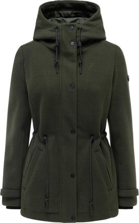 Navahoo Damen &Uuml;bergangsjacke L&auml;chelstern mit Kapuze in Wolle-Optik