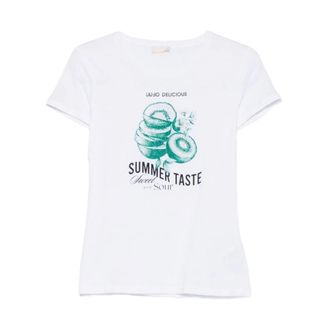 Liu Jo Femme, Tops, Blanc, Taille: 38 FR T-shirt en coton