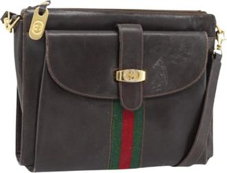 Gucci Sac bandouli&egrave;re en cuir pr&eacute;-poss&eacute;d&eacute; - Femme - Pre-owned - Brun - Taille: ONE Size