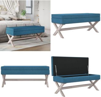 vidaXL Vidaxl - Tabouret de rangement Bleu 110x45x49 cm Velours - Banc Coffre - Tabouret Rangements - Meuble Rangement - Chaise Storage - Pouf Ottoman