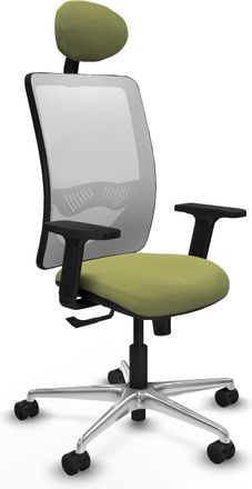 Piqueras y Crespo Schreibtischstuhl mit Zulema-Armlehnen, h&ouml;henverstellbarer Lendenwirbelst&uuml;tze und festem Kopfteil, ausgestattet mit Sincro 3 Positionen und Schneidesc