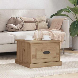 vidaXL Table basse ch&ecirc;ne artisanal 50 x 50 x 35 cm Bois ding&eacute;nierie vidaXL