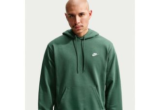 Nike Kapuzensweatshirt Nike Club Mens French Terry Pullover Hoodie mit Kordelzug, h&uuml;ftbedeckende L&auml;nge, Basic Passform