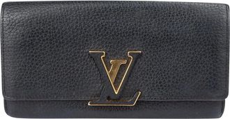 Louis Vuitton Portemonnaie - Louis Vuitton Taurillon Leather Capucines Wallet - Gr. unisize - in Schwarz - f&uuml;r Damen