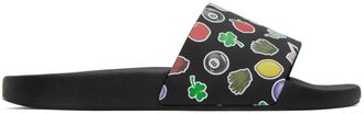 J.W.Anderson Low-Top Sneaker - Sticker Logo Slides Sandals - Gr. 39 (EU) - in Schwarz - f&uuml;r Damen