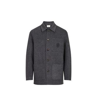 Dr&ocirc;le de Monsieur Veste droite &agrave; rayures en laine m&eacute;lang&eacute;e
