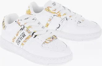 Versace JEANS COUTURE Leather MEYSSA Low-Top Sneakers with Baroque M size 35