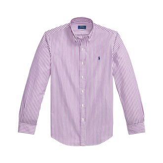 Polo Ralph Lauren Homme, Chemises, Violet, Taille: L Chemise &agrave; Manches Longues Ray&eacute;e