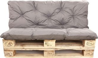 Generic Palettenkissen Outdoor - Palettenkissen Set - Palettenkissen Set Indoor (Sitzkissen 120x80 +Rückenlehne 120x40, Grau)