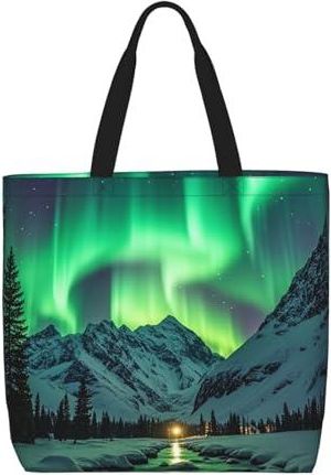 Generic Aurore Bor&eacute;ale Sac Cabas L&eacute;ger Tote Bag Grand Sac Fourre-Tout Pour Travail Shopping Quotidienne