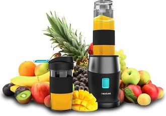 Cecotec Einzelstandmixer Power Titanium 900 ProGo Hand Juice. 900W, 4 Titan-Klingen, Eiszerkleinerer, Sportflasche 570ml, Ergonomischer Griff, Klappverschluss