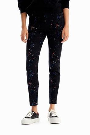Desigual Woman Denim Long Trouser Pantalon décontracté, Noir, 38 Femme