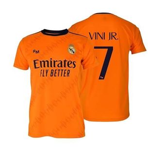 Real Madrid Maillot Ext&eacute;rieur Saison 24/25, Vini Jr., Adulte XXL, R&eacute;plique avec Licence Officielle