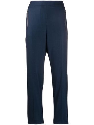 Stella McCartney pantalon crop &agrave; poches zipp&eacute;es - Bleu