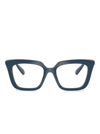 Swarovski lunettes de vue carrées à ornement en cristal - Bleu