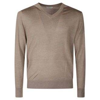 Ballantyne Homme, Pulls, Beige, Taille: L Tricot &agrave; col en V