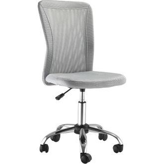 Vinsetto Vinsetto - Chaise de bureau ergonomique hauteur r&eacute;glable pi&egrave;tement chrom&eacute; pivotant 360&deg; rev&ecirc;tement maille gris