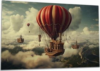 Wallario Herdabdeckplatte/Spritzschutz aus Glas, 1-teilig, 80x52cm mit 8 mm hohen Füßen, für Ceran- und Induktionsherde, Schiffe über den Wolken