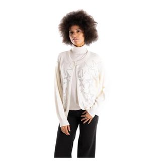 Brand Unique Maglia Cardigan - - Knitwear - Damen - Wei&szlig; - XS