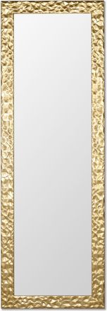 MO.WA Moderner Wandspiegel 46 x 141 cm mit dekorativem Rahmen, Holzspiegel, Gold Rahmen hergestellt in Italien. Ganzk&ouml;rperspiegel, Flurspiegel, Garderbenspi