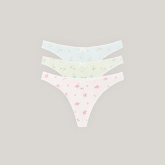 Lounge Strings en Pointelle (lot de 3) - Motif Pastel - XXL