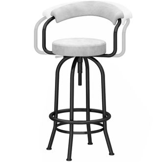 Generic Drehbarer Barhocker aus Samt mit R&uuml;ckenlehne, gepolsterter Barstuhl, um 360&deg; drehbare Barhocker in Tresenh&ouml;he f&uuml;r K&uuml;chentheke, Hausbar, Esszimmer