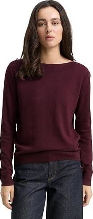 Tom Tailor 1047699 Pull-Over, 10525-Dark Red Mélange, L Femme