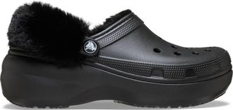 Crocs Classic Platform Fuzz Lined Clog 42-43 EU Black
