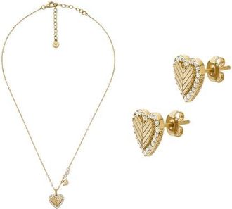 Emporio Armani Femme Collier et Boucles dOreilles en Argent Sterling Doré, Ensemble