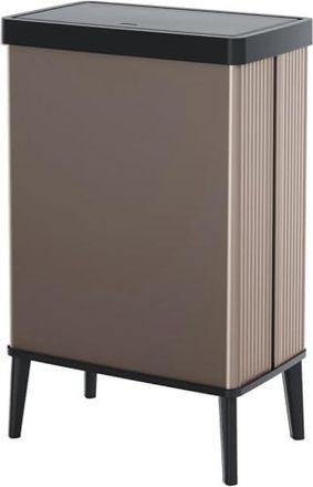 Curver Verto High 54L Mülleimer mit Push Deckel, optimal für Küche, einfache Sortierung, schlankes Design, mit Füßen, rosa, 26,5 x 43,5 x 68,7 cm