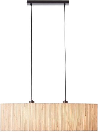 Endon Lighting Longshore Plafonnier suspendu Bar, jonc de mer naturel, noir mat - Endon