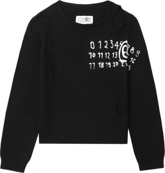 Maison Margiela Pullover mit Nummern-Print - Schwarz