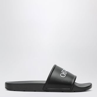 Off-white Schwarze Bookish Sliders mit Logo