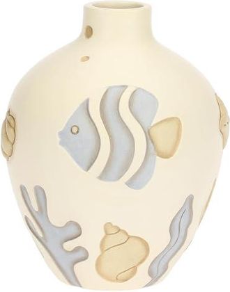 Thun Sandvase aus Keramik, handverziert, Linie Meer zum Lieben, Geschenkidee für die Küche, Ø 15,8 cm, Höhe 20 cm