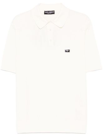 Dolce & Gabbana polo à plaque logo - Blanc