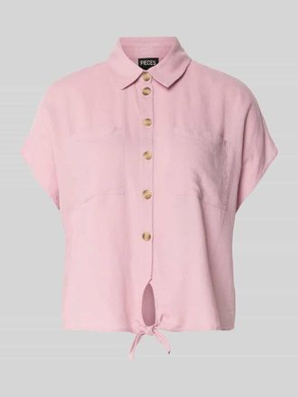 Pieces Regular Fit Hemdbluse aus Viskose-Leinen-Mix Modell PIA