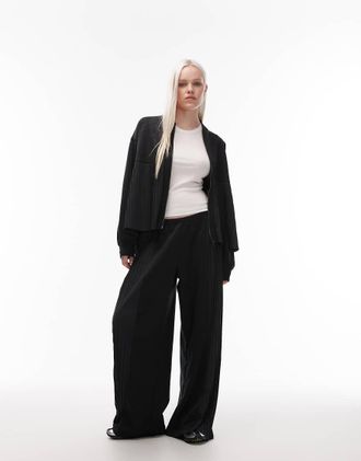 Nike Pleated - Pantalon jambes larges pliss&eacute; - Noir