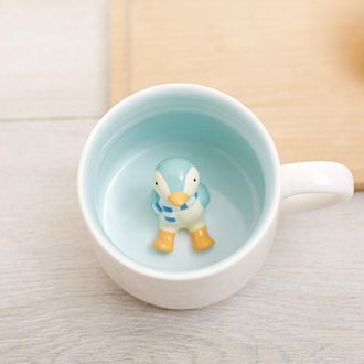 Generic Keramik-Kaffeetasse mit 3D-Tiermotiv, f&uuml;r Kaffee, Milch, Tee, niedlicher Pinguin in Tasse, 3D-Tier-Morgen-Tasse, Abschlussgeschenk, Geburtstagsgeschen