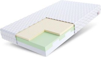 FDM Matratze bitonto Kaltschaum Latex hr Schaum 7 Zonen 90x200 H2/H3 15 cm jersey
