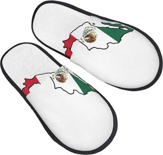 Generic Carte Du Drapeau Du Mexique Homme Femme Slippers Confortable Chaussons L&eacute;g&egrave;res Pantoufles Pour Maison Hiver Automne M