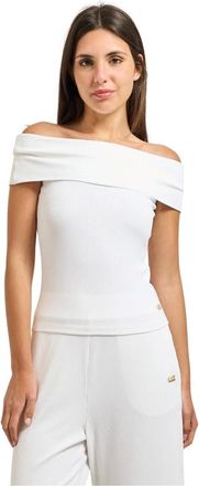 Emporio Armani Femme, Tops, Blanc, Taille: 38 FR Top en jersey stretch c&ocirc;tel&eacute;