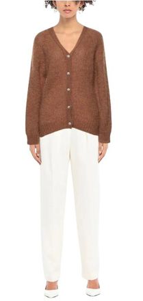 Erdem Camel Marcilly Cardigan with Crystal Button Detail Size XL