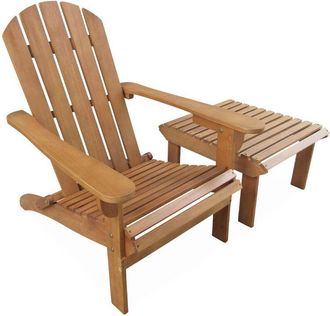 Sweeek Gartensessel Adirondack mit Fußstütze