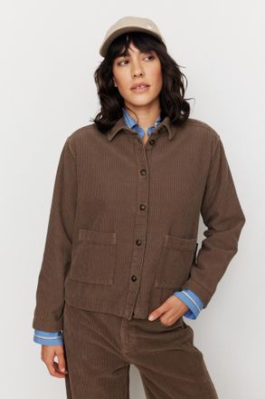 recolution Recolution Damen vegan Cord Overshirt Rhodea Vintage Braun