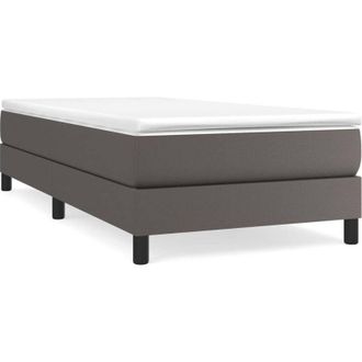 vidaXL Bettgestell Grau 90x200 cm Kunstleder Vidaxl