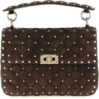Valentino Garavani Stepp-Umh&auml;ngetasche mit Nieten - - Bags - Damen - Braun - ONE SIZE